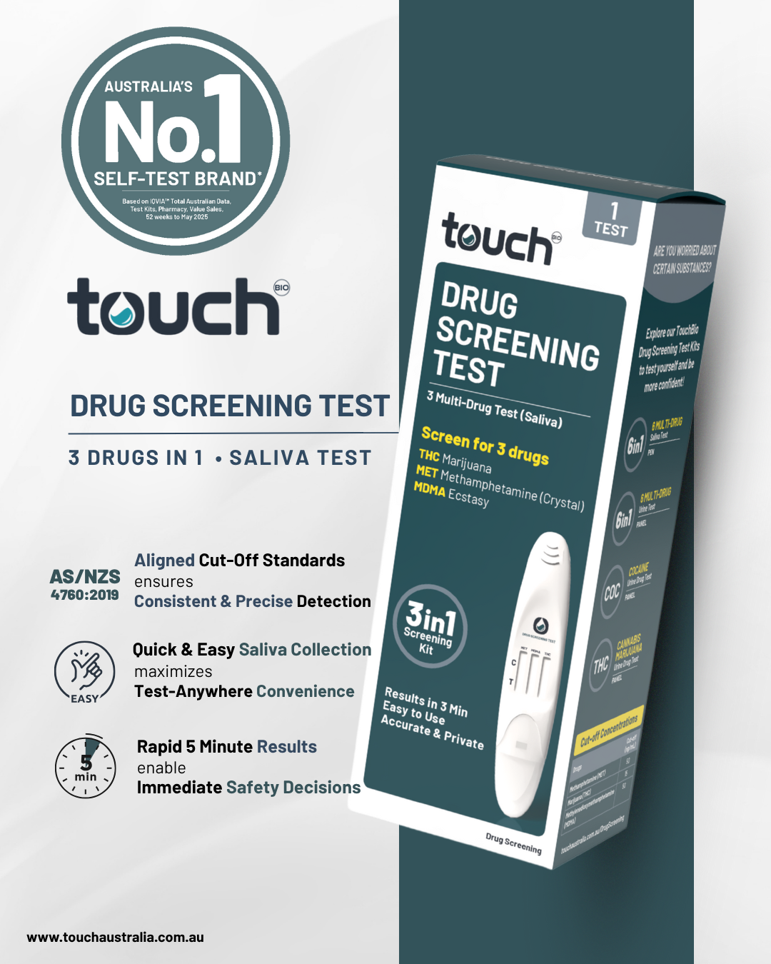 3 Multi-Drug Screening Test (Saliva) Pen | 1 Test