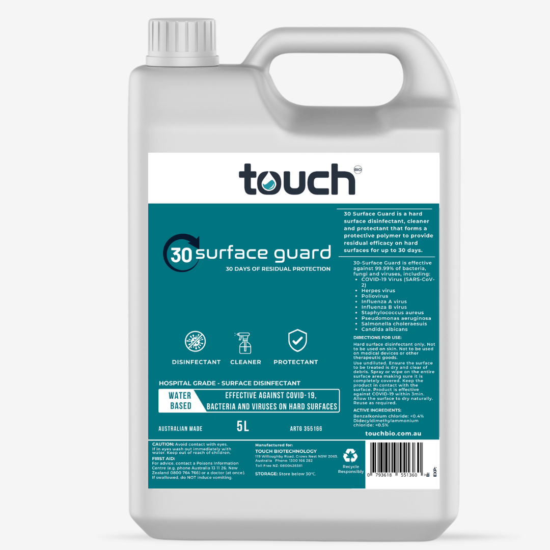 4 x Surface Guard | Surface Disinfectant Spray | 5L Bulk | TouchBio